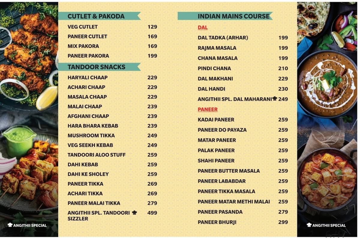 Menu at ANGITHI RESTAURANT AND ROOFTOP CAFE, New Delhi