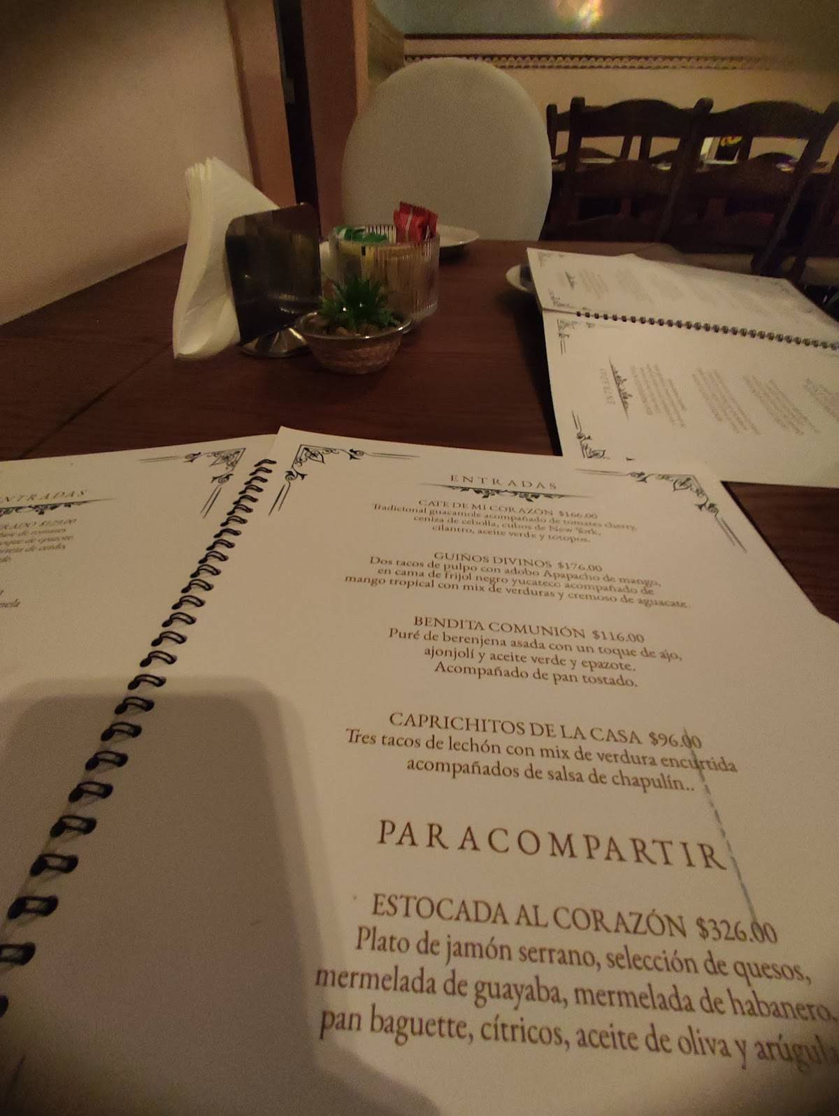 Carta del restaurante APAPACHO, Aguascalientes