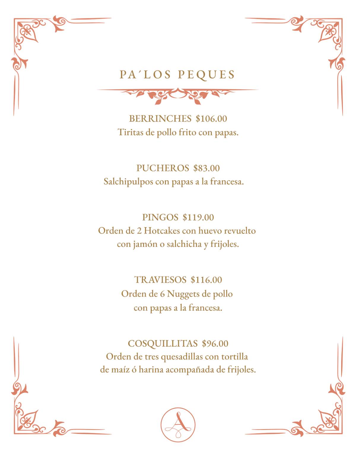 Carta del restaurante APAPACHO, Aguascalientes