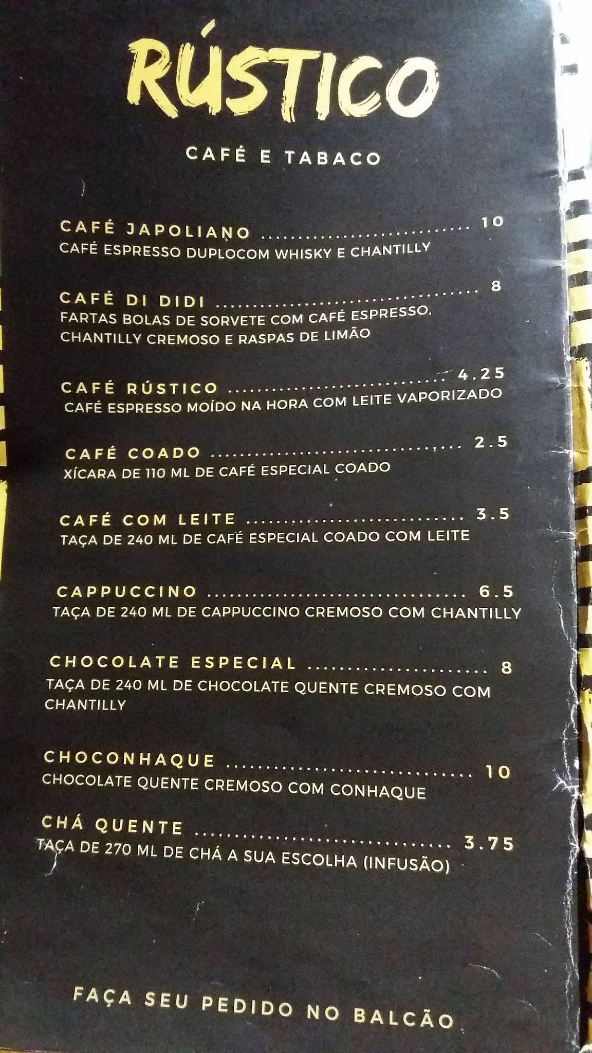 Menu em Açaí Brasil Artesanal Rústico restaurante, Mariana