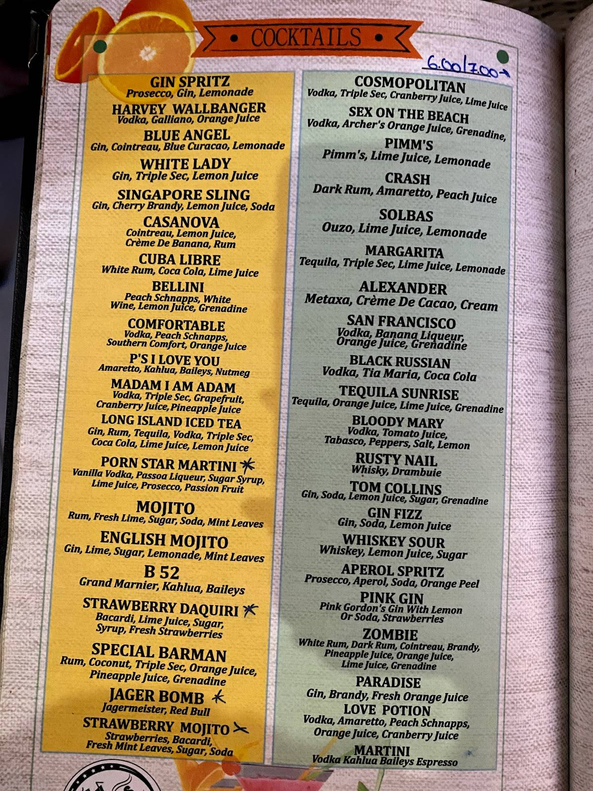 Menu at Acropol Bar, Kefalos