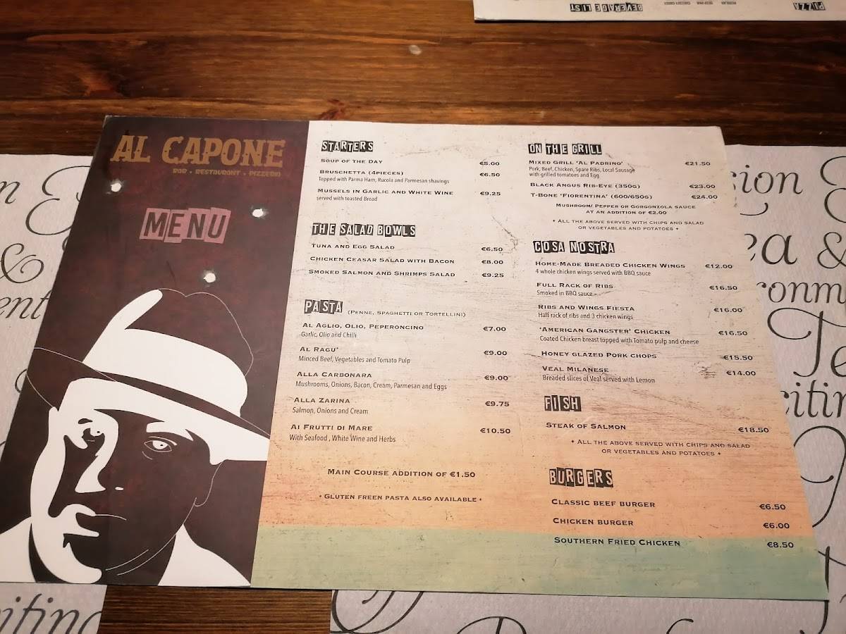 Menu at Al Capone Bar Restaurant and pizzeria, Nadur
