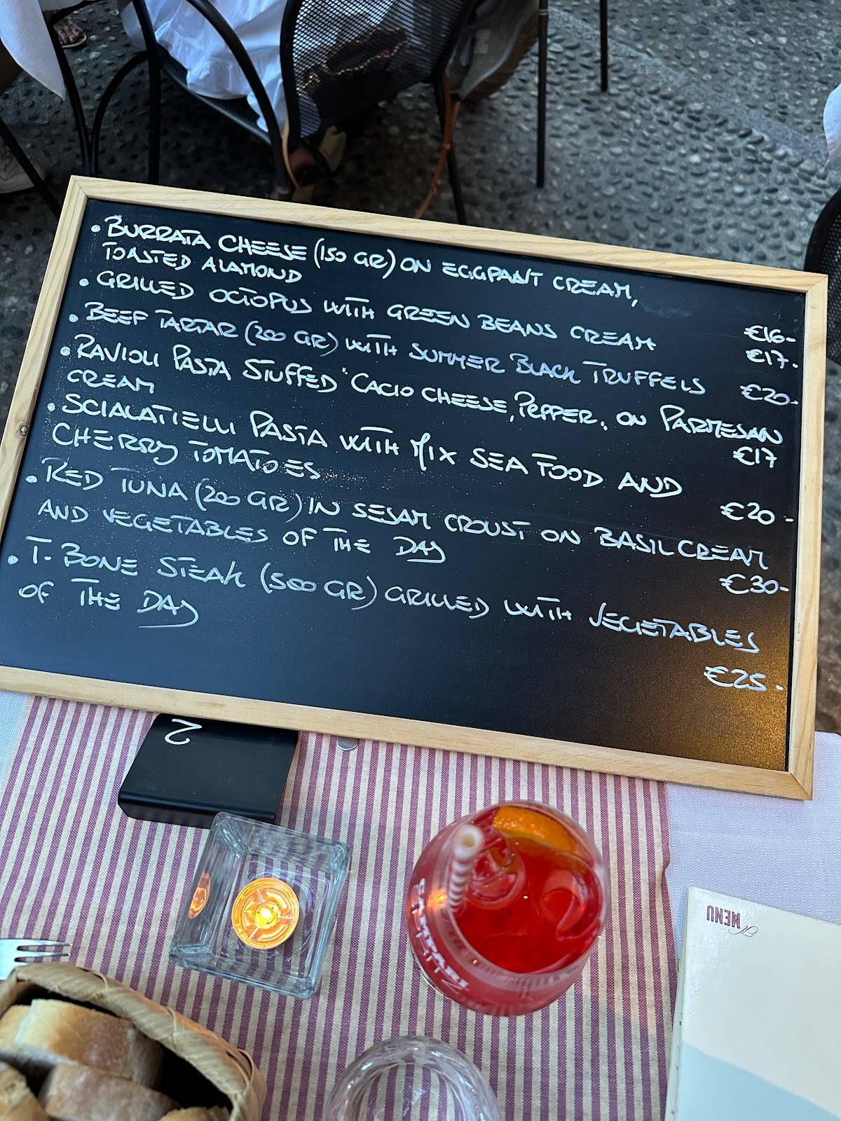 Menu at Al Prato Restaurant, Varenna