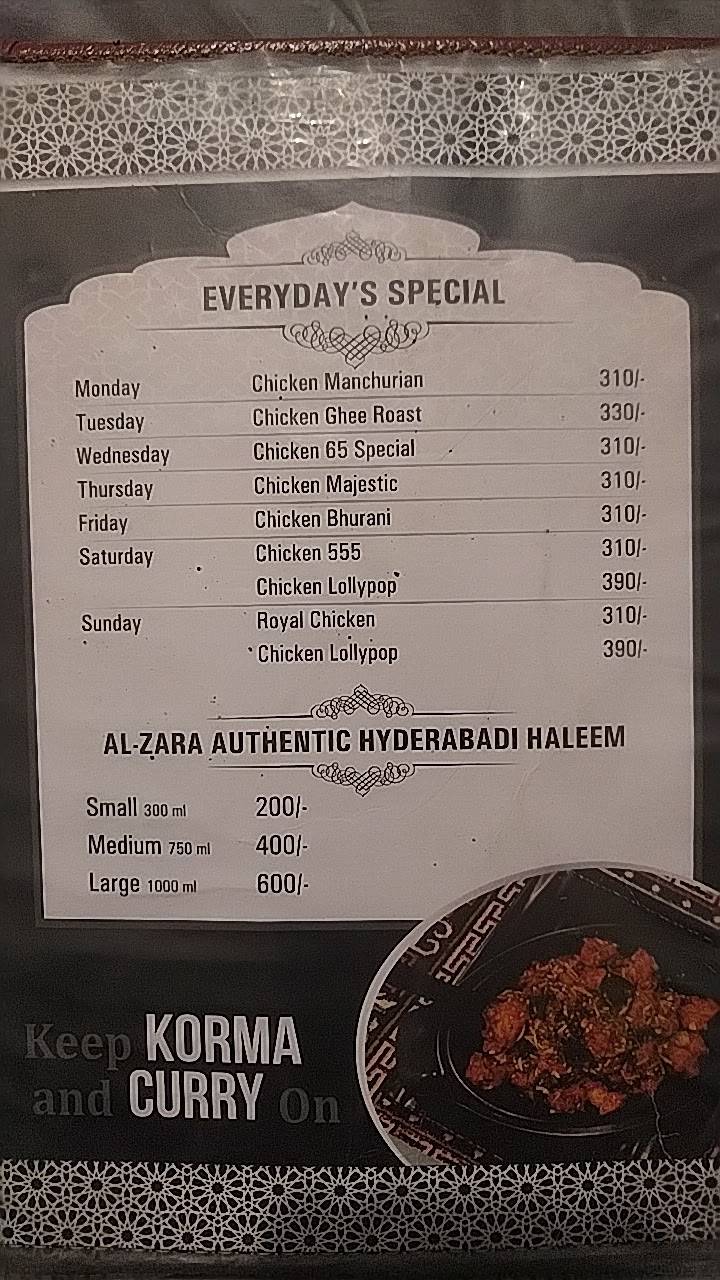 Menu at Al Zara Mandi Arabian Restaurant, Bengaluru, 147