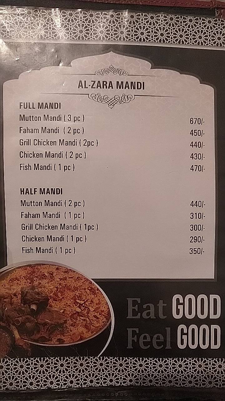Menu at Al Zara Mandi Arabian Restaurant, Bengaluru, 147