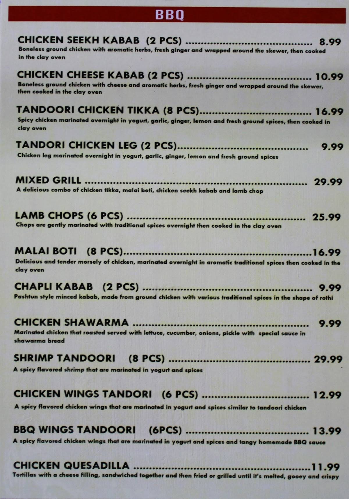 Menu at Aladdin Indian & Pakistani Restaurant (Halal), Centereach