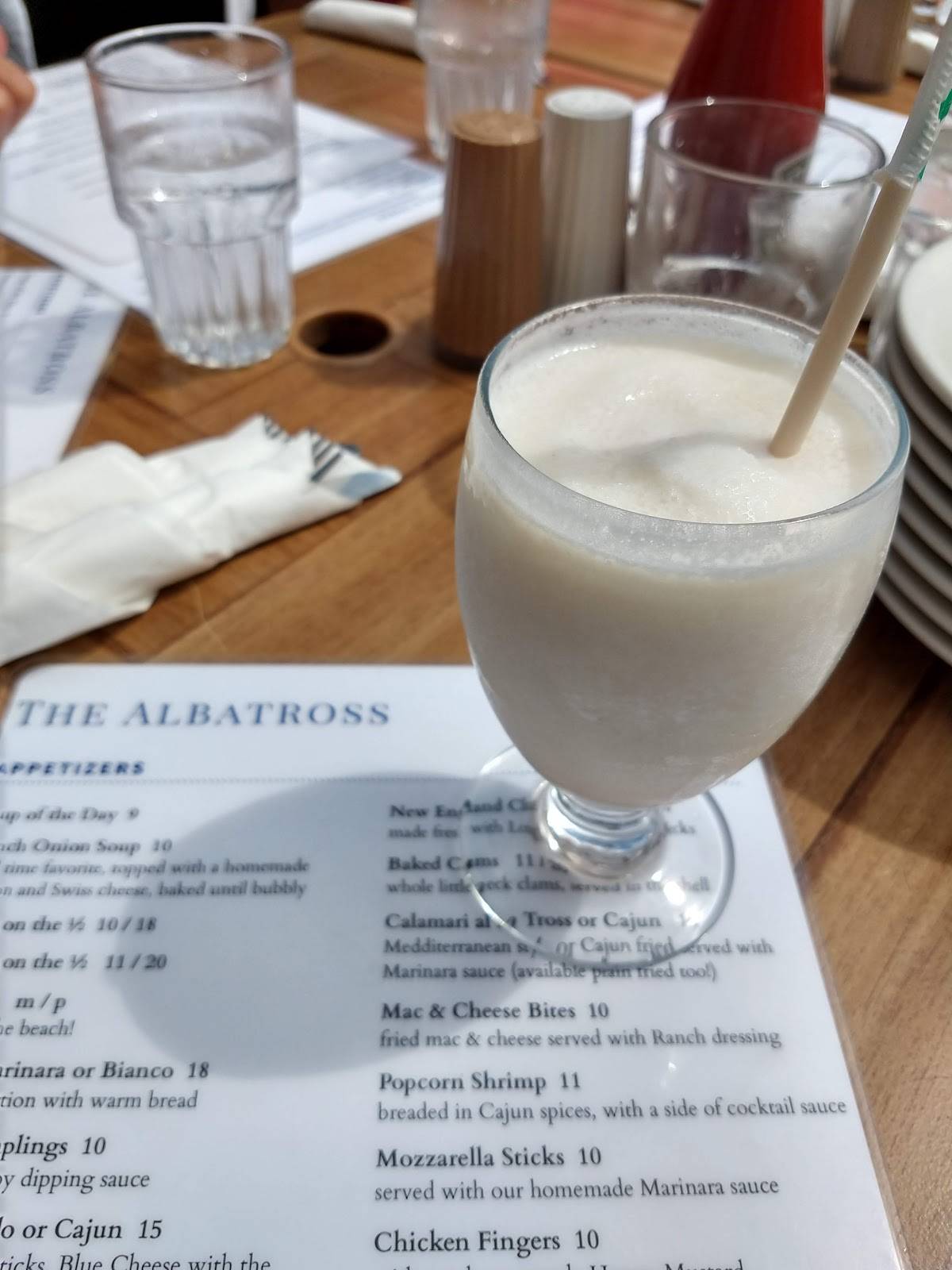Menu at Albatross restaurant, Ocean Beach, 320 Bay Walk