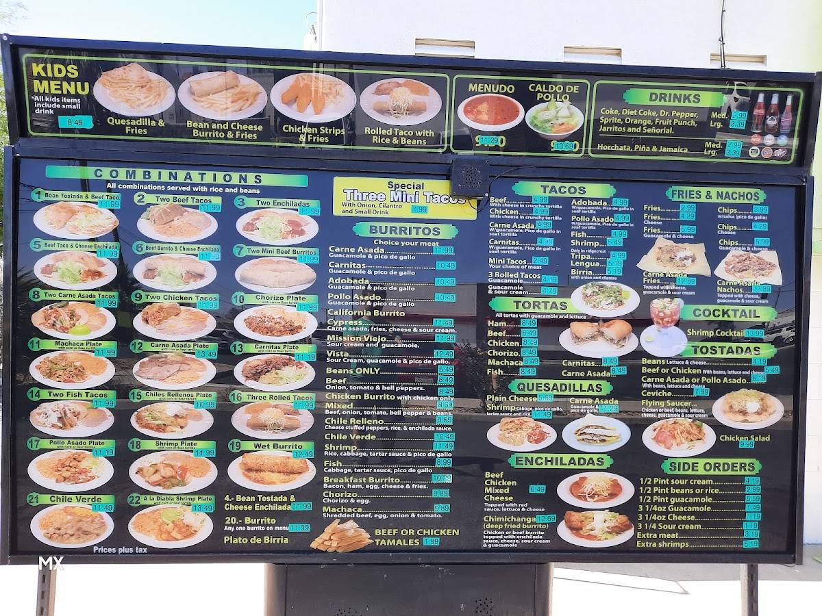 Menu at Albertaco's Mexican Food restaurant, Ridgecrest