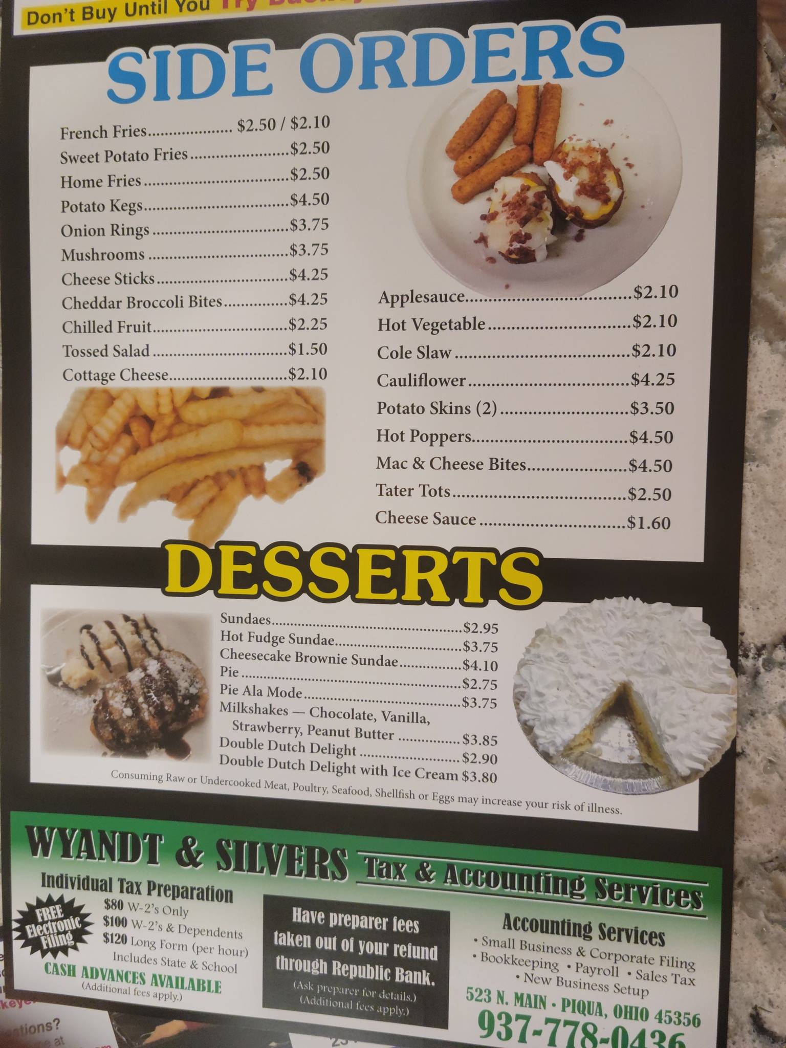 Menu at Alcove Restaurant, Sidney