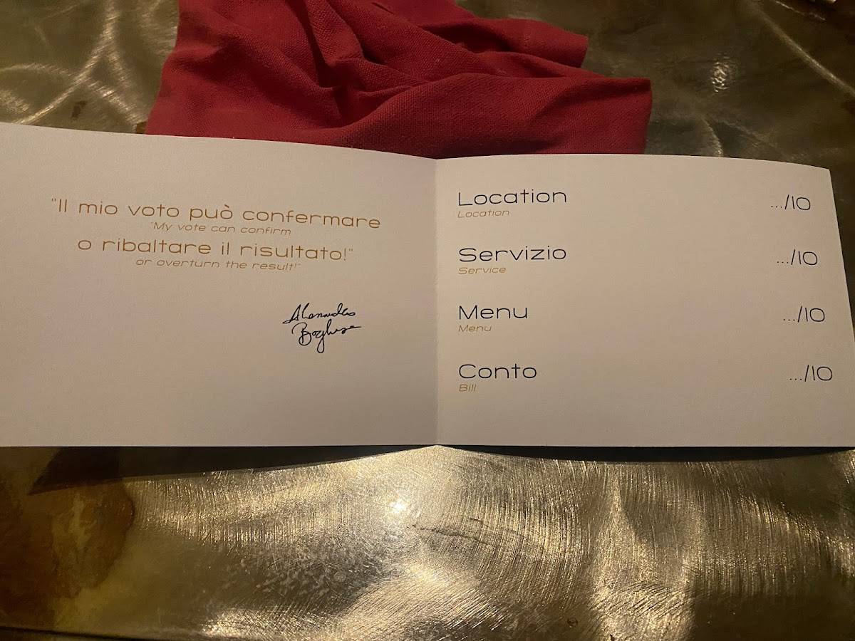 Menu da Il Lusso Della Semplicità ristorante, Milano, Viale Belisario