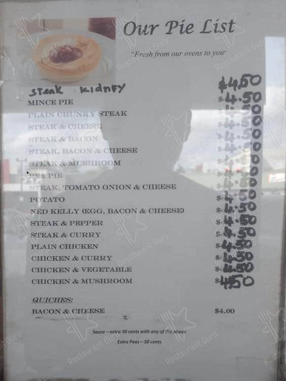 Menu at Alexandra Hills Bakery, Alexandra Hills, 191 Vienna Rd