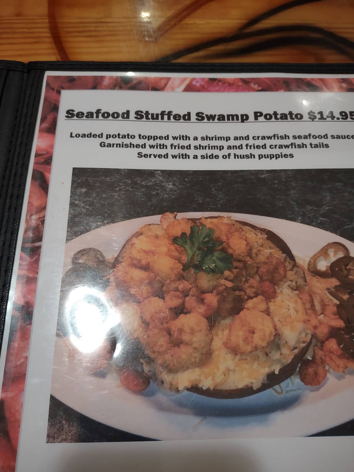 Menu at Swamp Daddy's restaurant, Alexandria, 55 MacArthur Dr