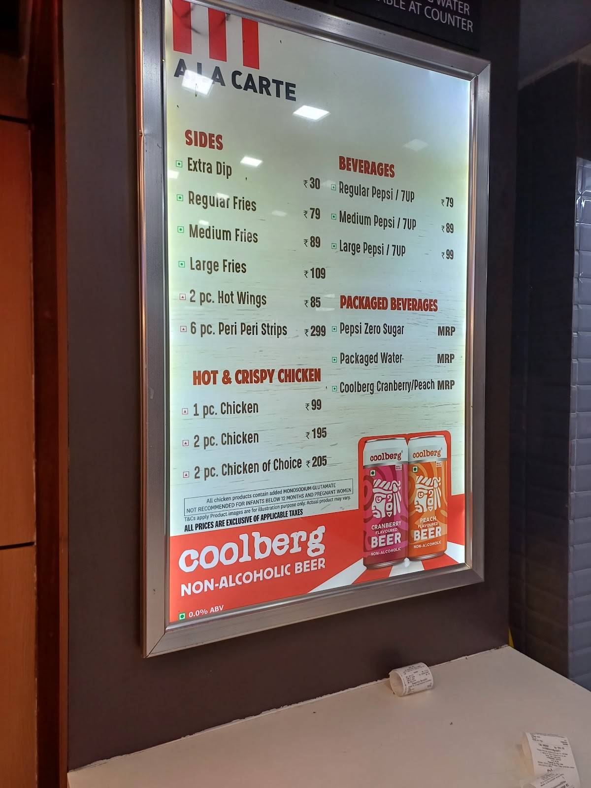Menu at KFC, Allahabad, Civil Lines Bus Stand