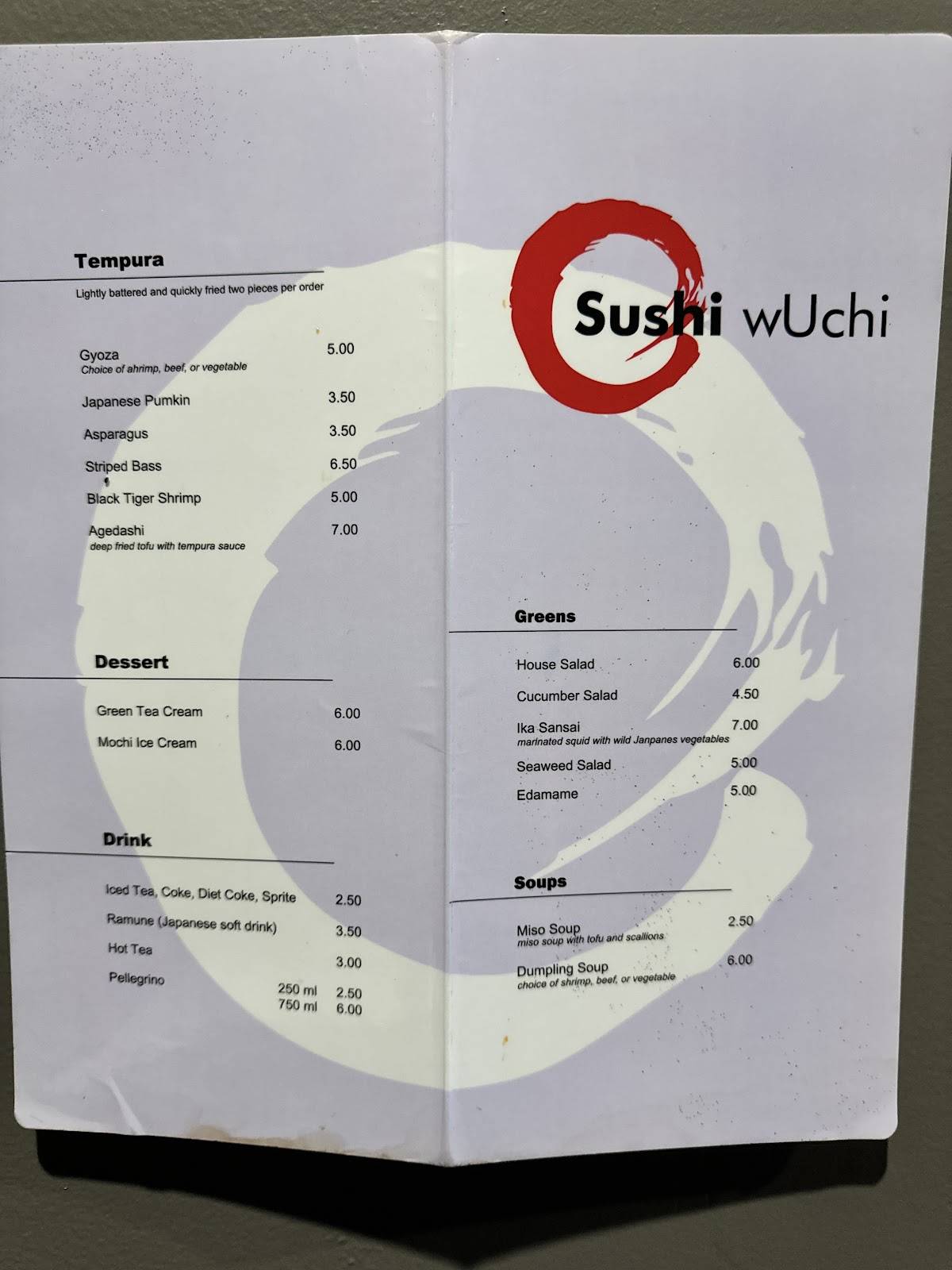 Menu at The Spot sushi bar (former Sushi Uchi), Alpharetta, Holcomb ...