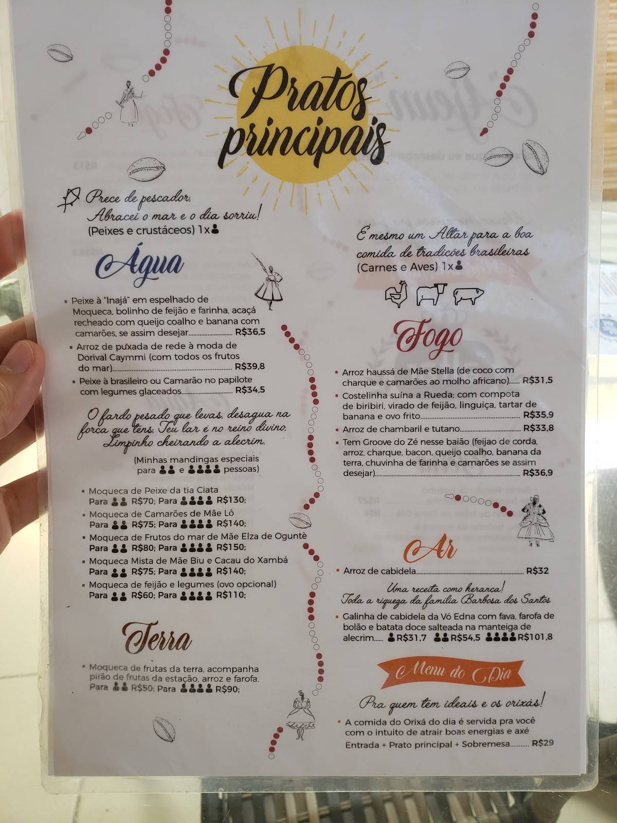 Menu em Altar Cozinha Ancestral - Recife restaurante, Recife