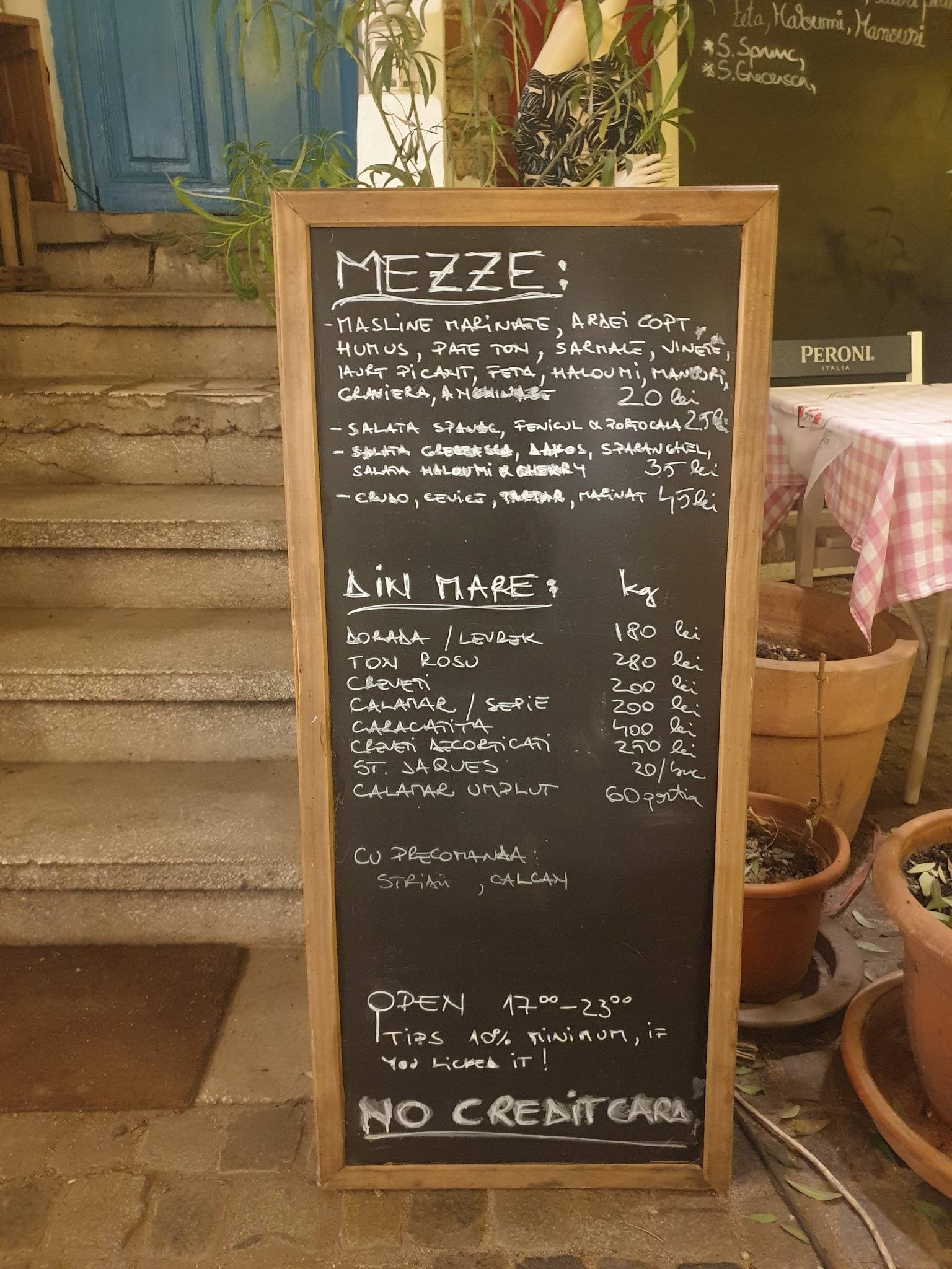 Menu at Amada, Bucharest