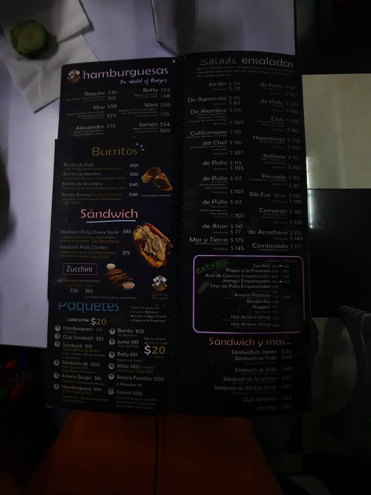 Menu at Amerix Burger Convención restaurant, Aguascalientes, Av ...