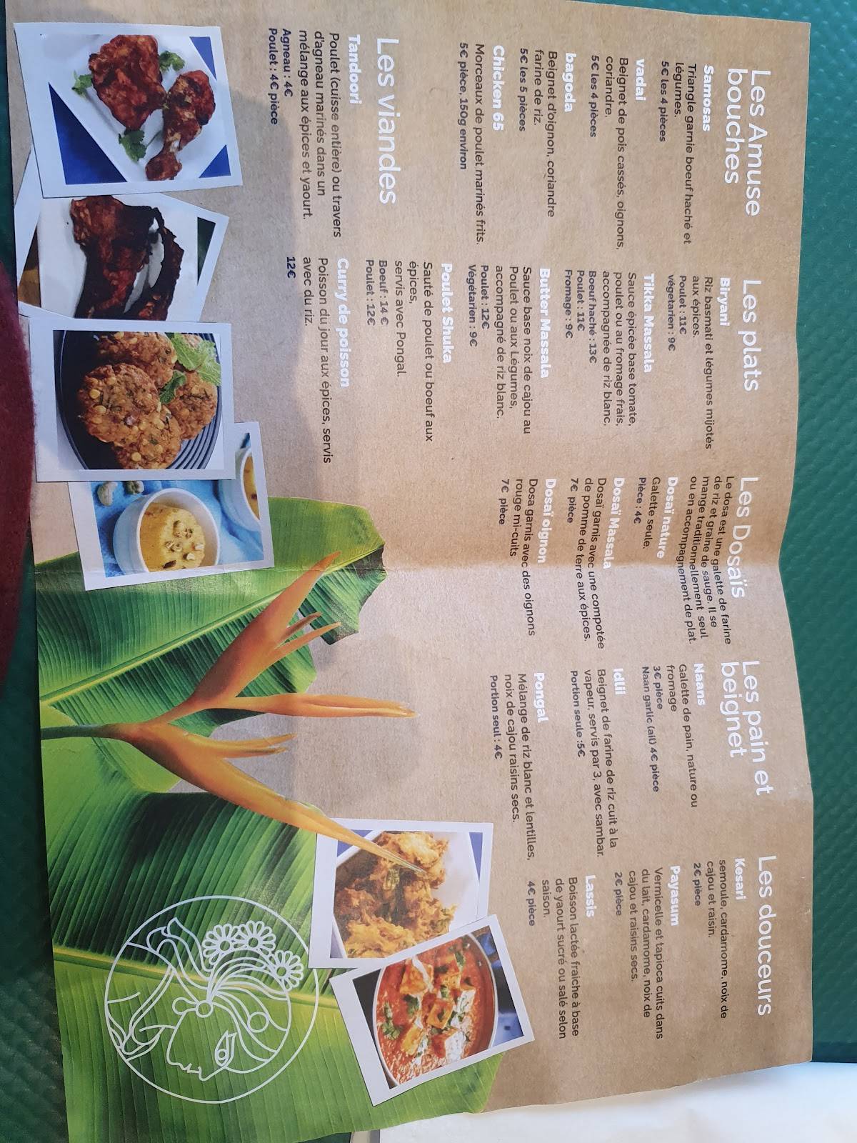 Menu au Amma Lisa restaurant, Bagneux