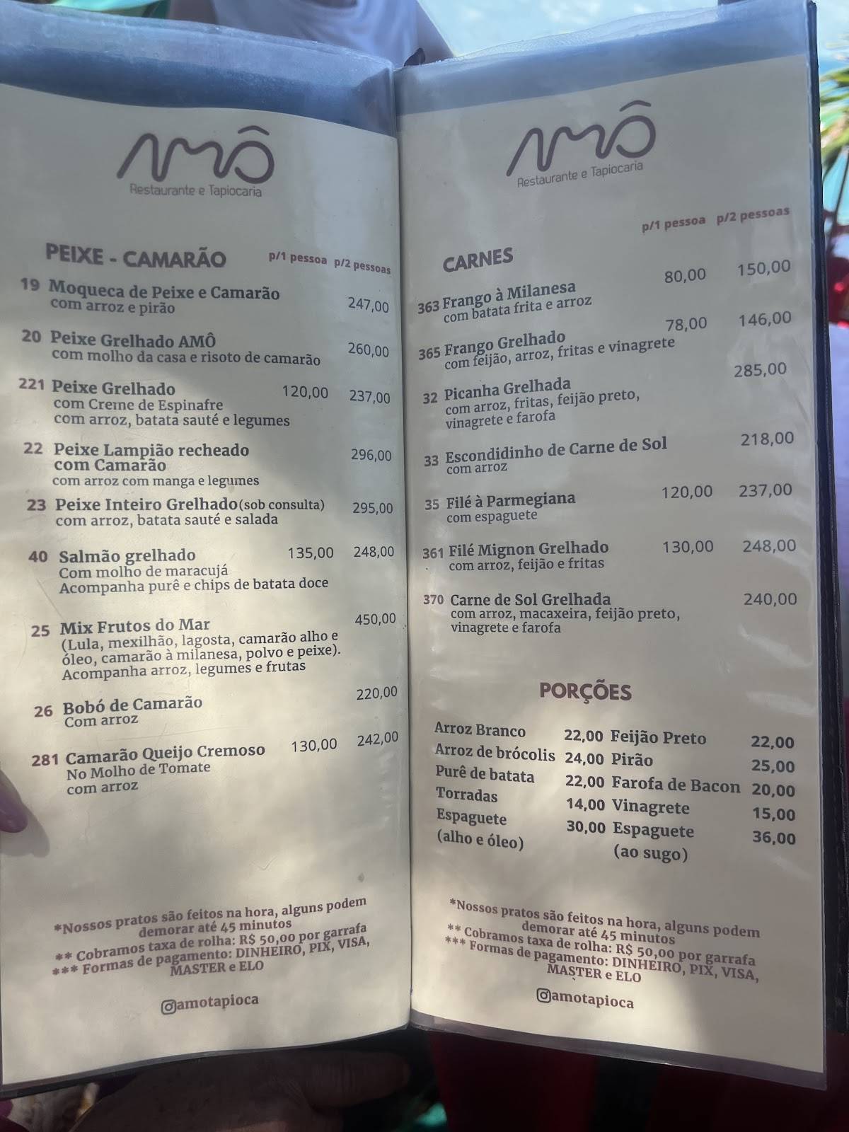 Menu em Amô Restaurante e Tapiocaria, Tibau do Sul