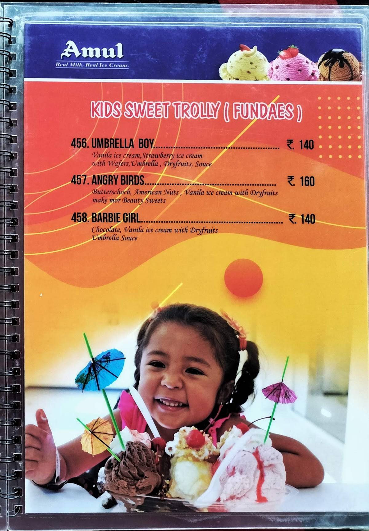 Menu at Amul Ice Cream Parlour kottakkal, Changuvetty