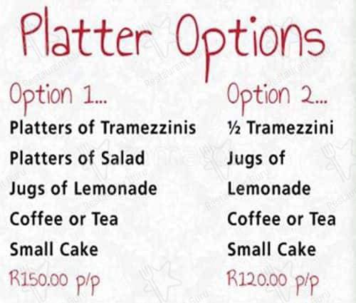 Menu at Ana-Paula's Coffee Shop restaurant, Krugersdorp