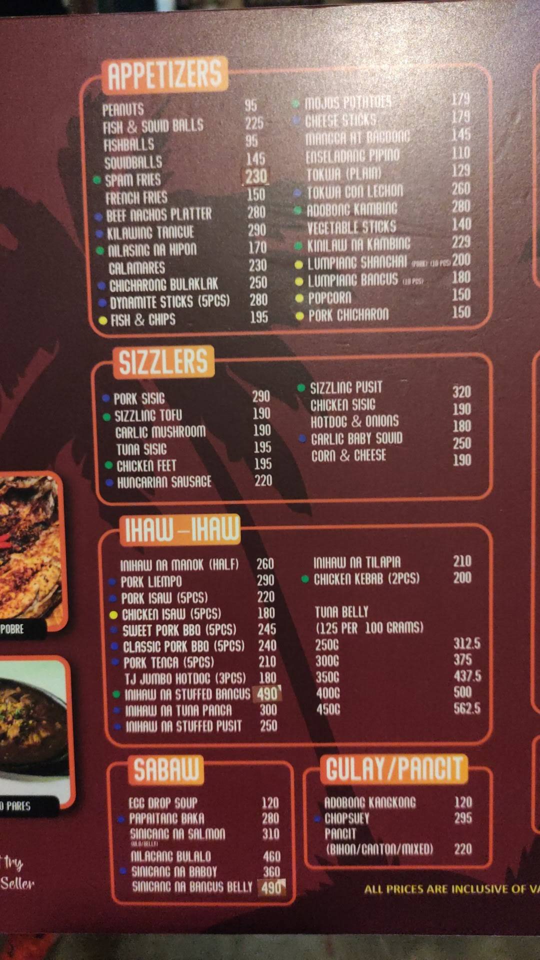 Menu at Ang Pulo Ihaw - Ihaw restaurant, Pasig