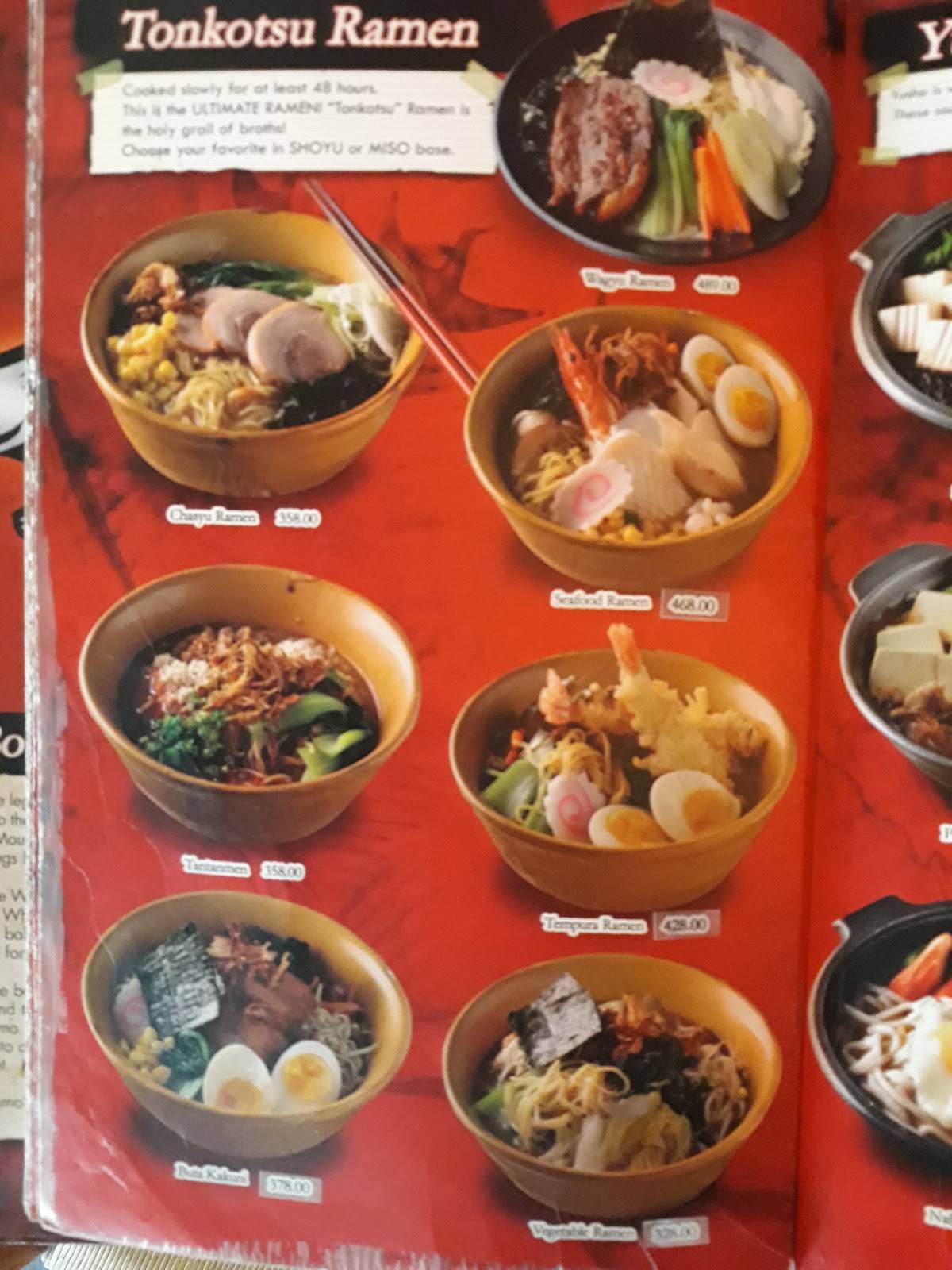 Menu at Sumo Sam restaurant, Angeles, Aniceto Gueco St
