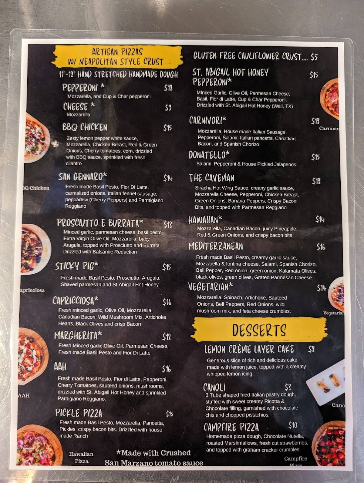 Menu at Angelo Ale House and Pizzeria, San Angelo