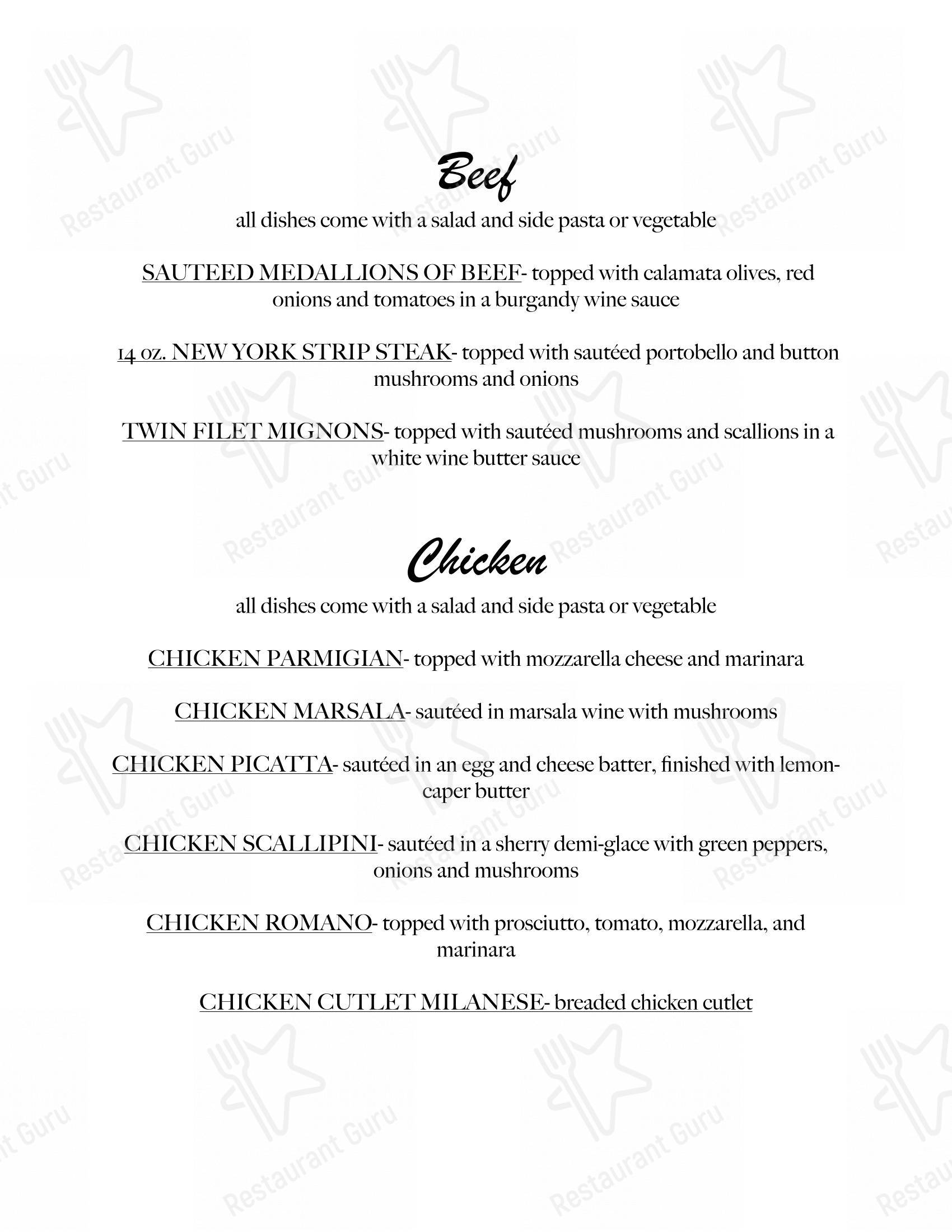 Menu at Angelos Nido Italia Restaurant, Cleveland