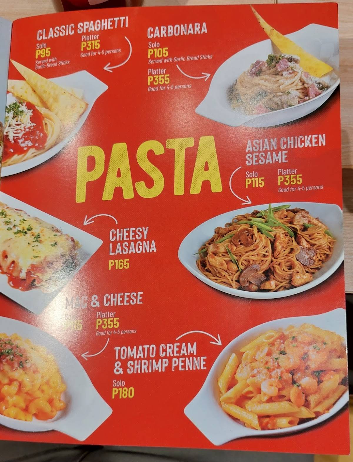 Menu at Angel's Pizza Bacolod restaurant, Bacolod