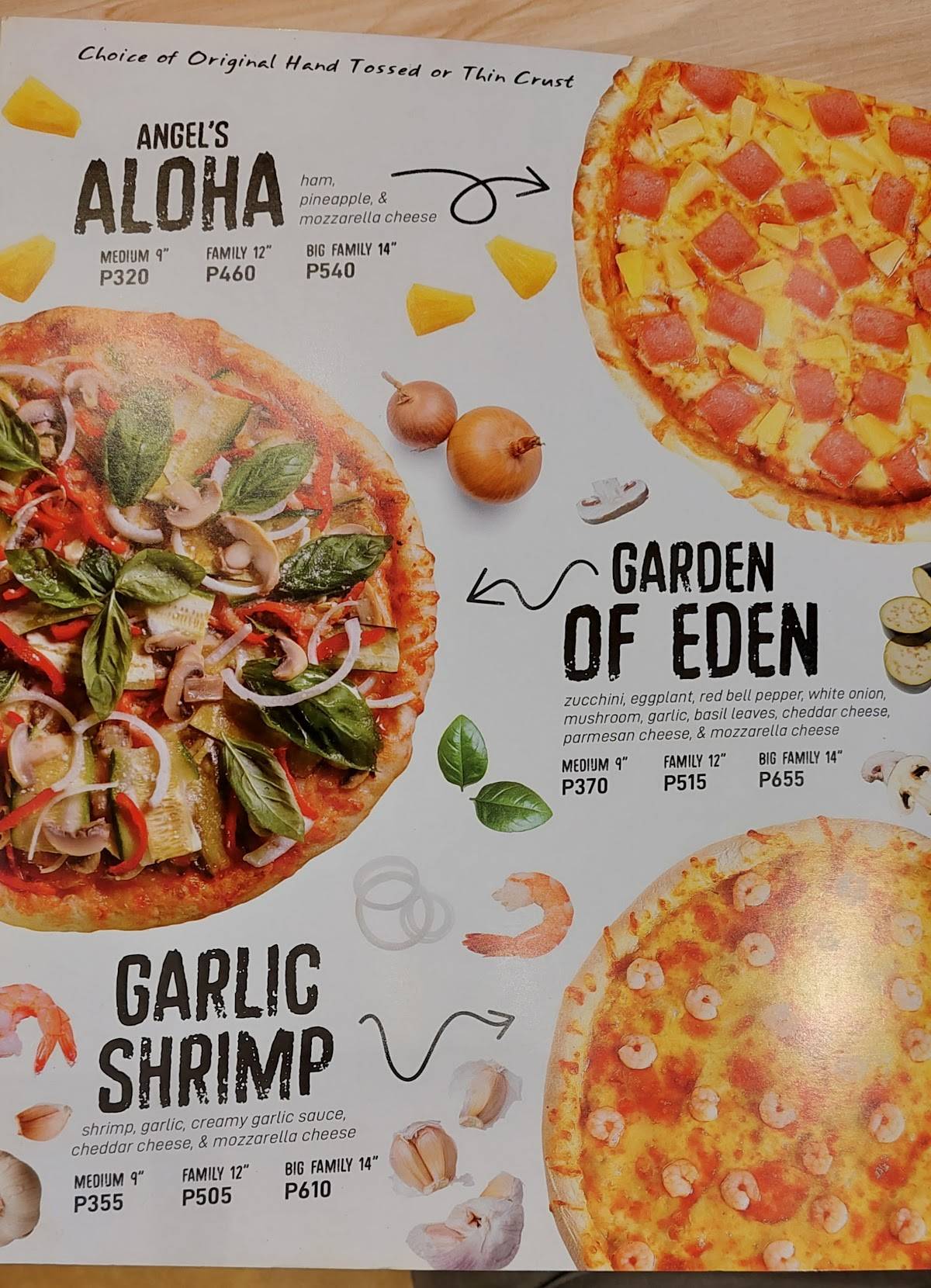 Menu at Angel's Pizza Bacolod restaurant, Bacolod