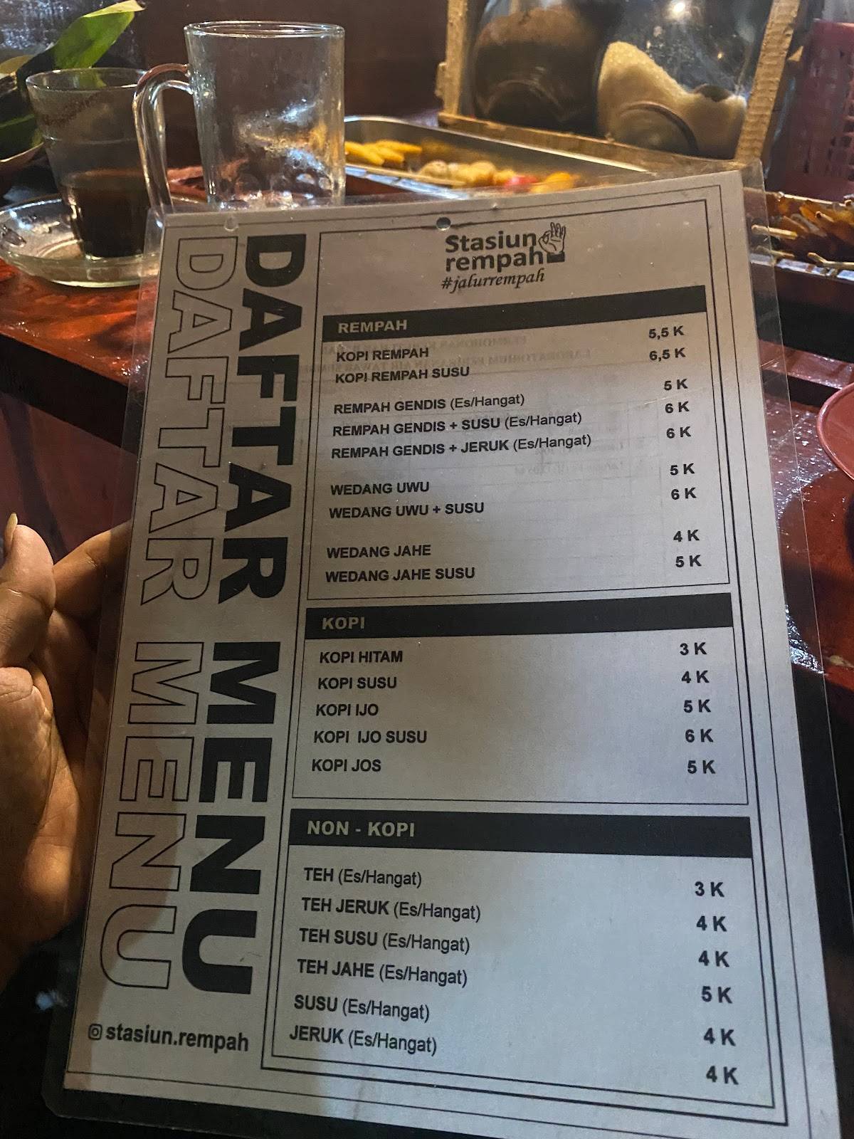 Menu at Angkringan Kopi Rempahisme (Stasiun Rempah), Sidoarjo
