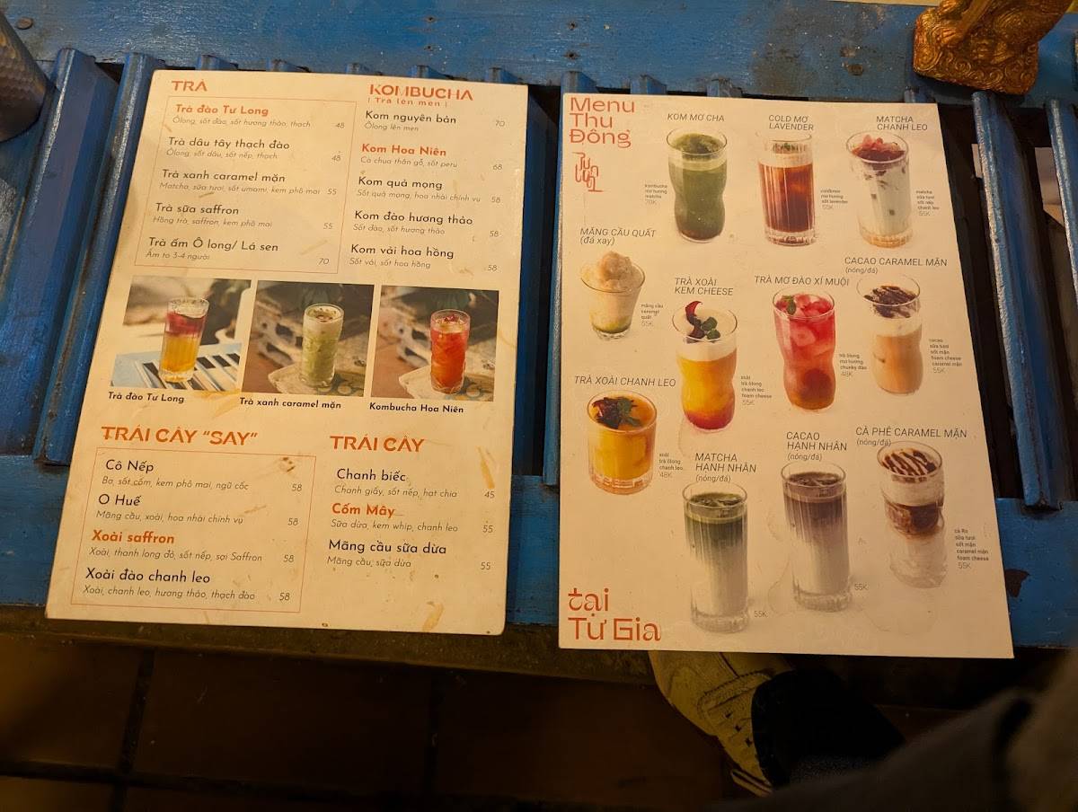 Menu at Anh Hai Sài Gòn Cà Phê cafe, Hanoi