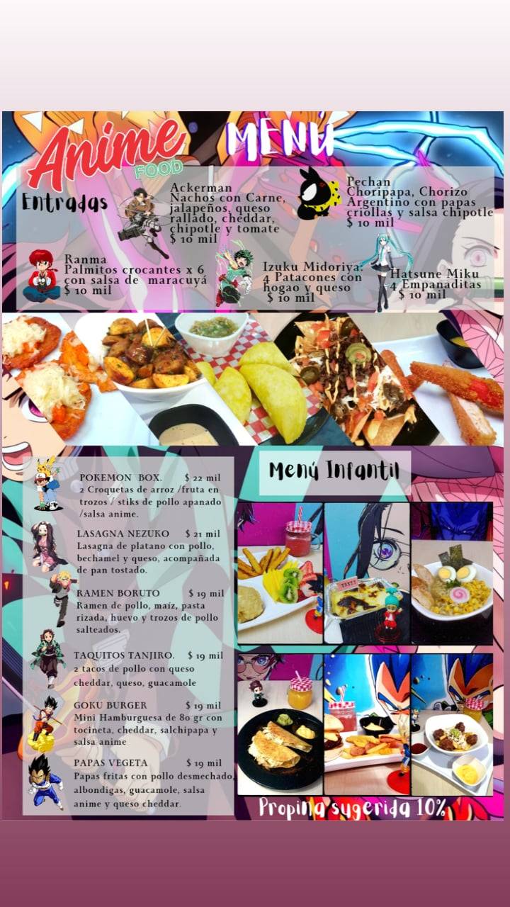 Carta del restaurante Anime Food Burgers & Ramen, Bogotá