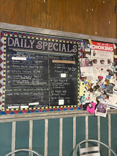 Menu at Anker's Fish House restaurant, Schenectady