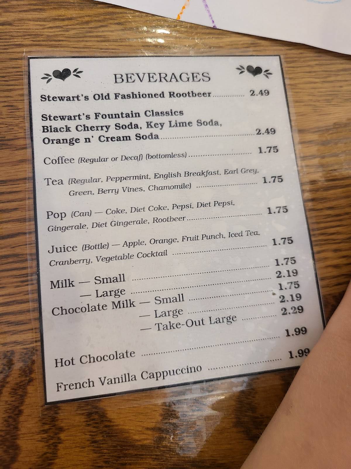 Menu at Anna Mae's Bakery & Restaurant, Millbank