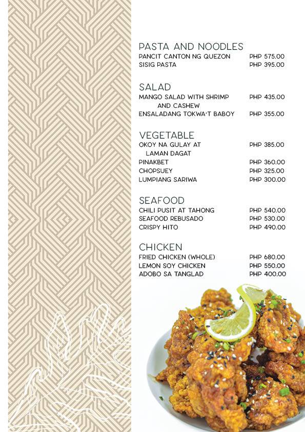 Menu at Tipulo - Modern Filipino Cuisine restaurant, Antipolo
