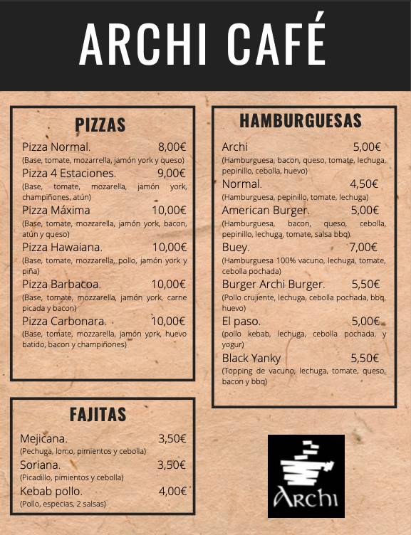 Carta de Archi Café, Almazán