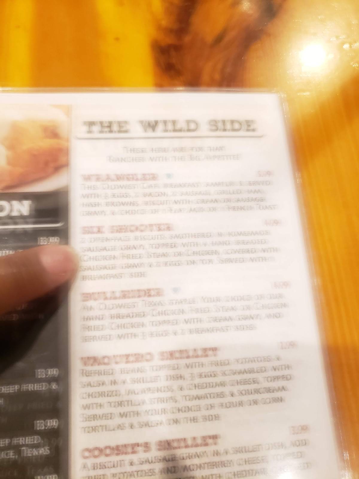 Carta de Oldwest Cafe Of Arlington, Arlington