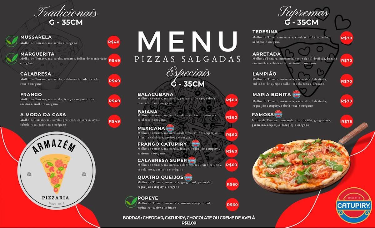 Menu at Armazém Pizzaria, Teresina