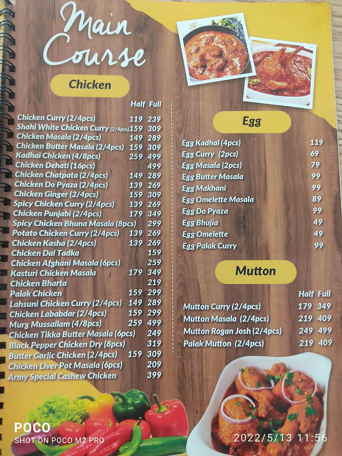 Menu at Army Restaurant, Ranchi