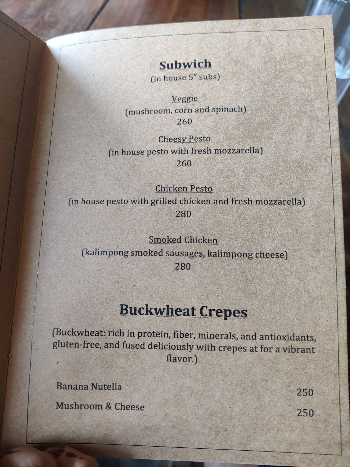 Menu at Art Cafe, Kalimpong, Rishi Rd