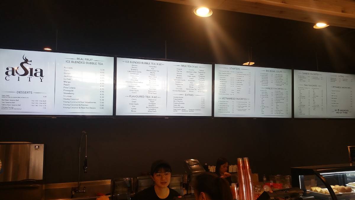 Menu at Asia City restaurant, Winnipeg, McPhillips St