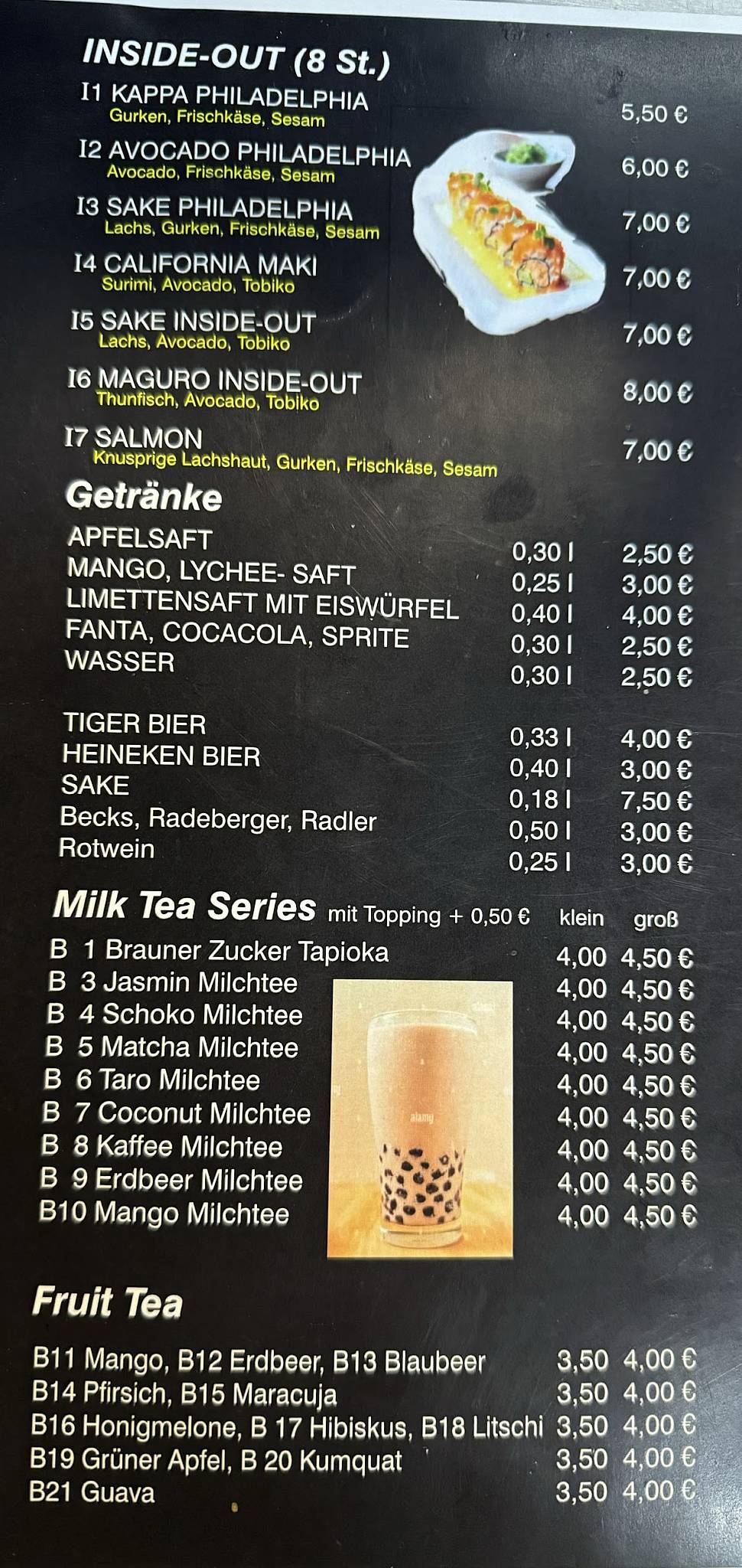 Speisekarte von Asia kitchen & Sushi & Bubble Tee, Dippoldiswalde