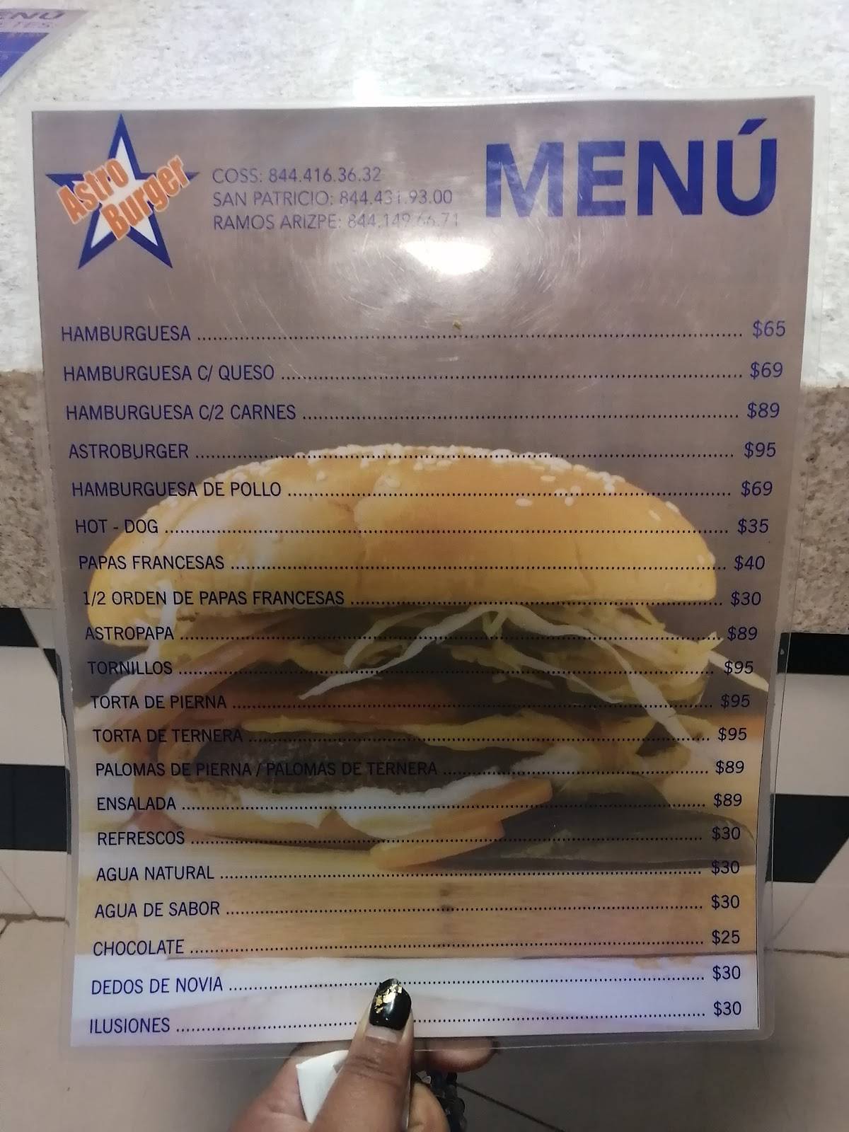 Menu at Astro Burger, Ramos Arizpe - 43 Años de experiencia restaurant ...