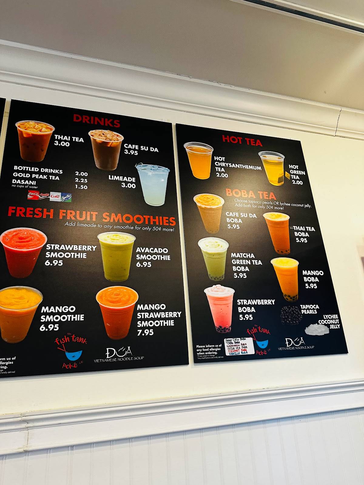 Menu at Dua Vietnamese Noodle Soup restaurant, Atlanta
