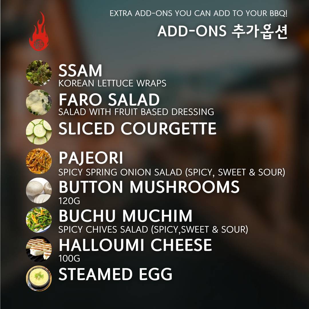 Menu at Faro Korean BBQ CBD branch, Auckland, 5 Lorne St