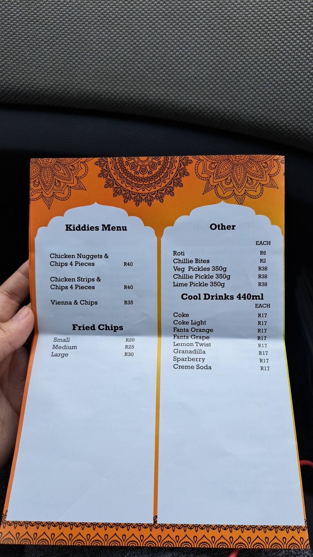 Menu at Aunty Sue's Curry Den - Bonaero Park restaurant, Boksburg