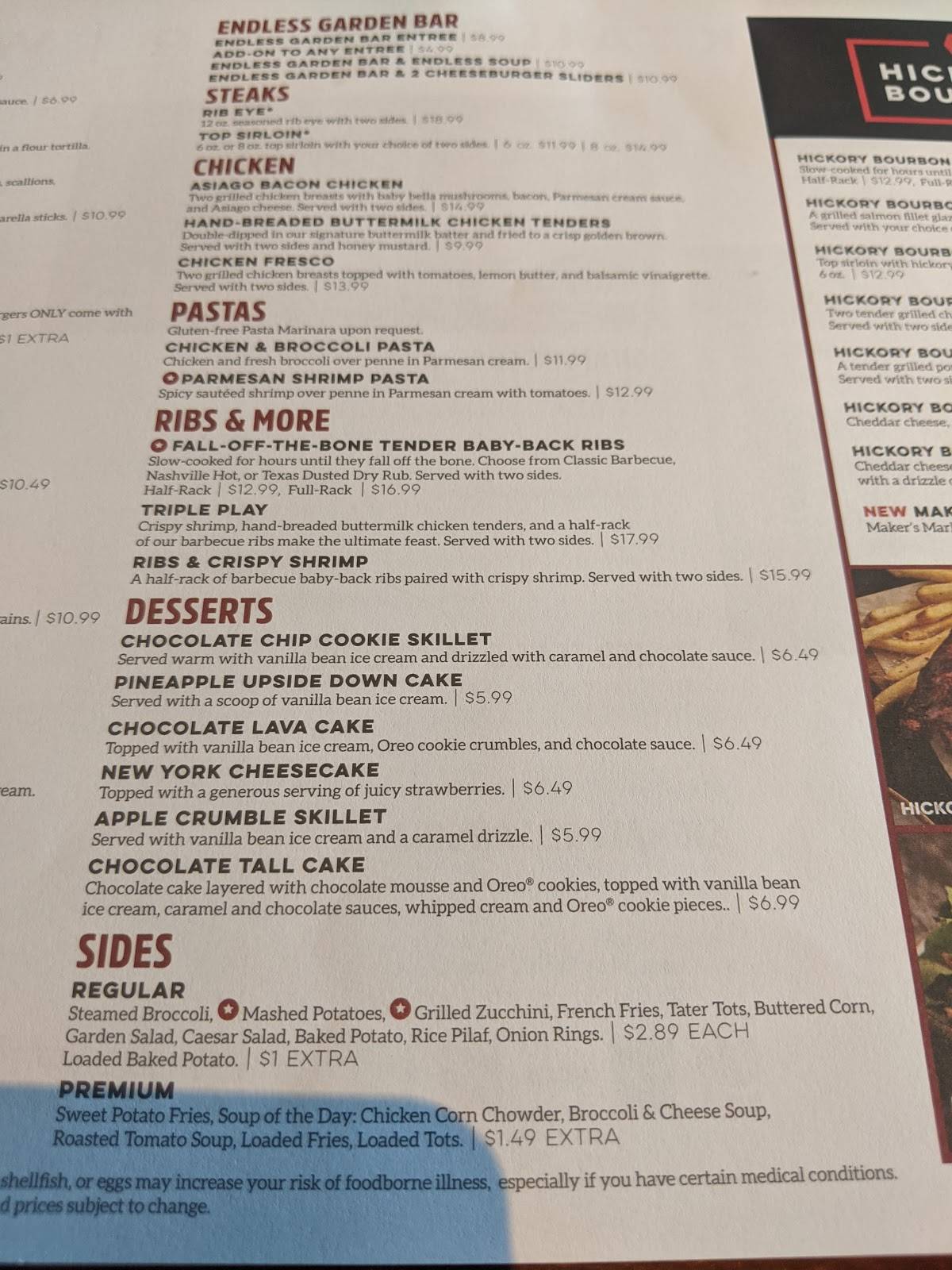 Menu at Ruby Tuesday restaurant, Austintown, Mahoning Ave