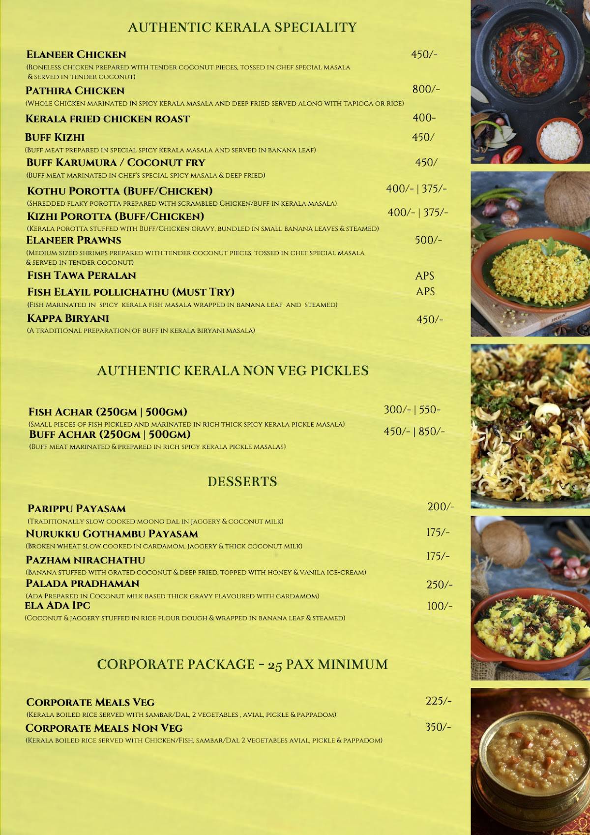 Menu at Authentic Kerala - Taste Of Malabar, Mumbai
